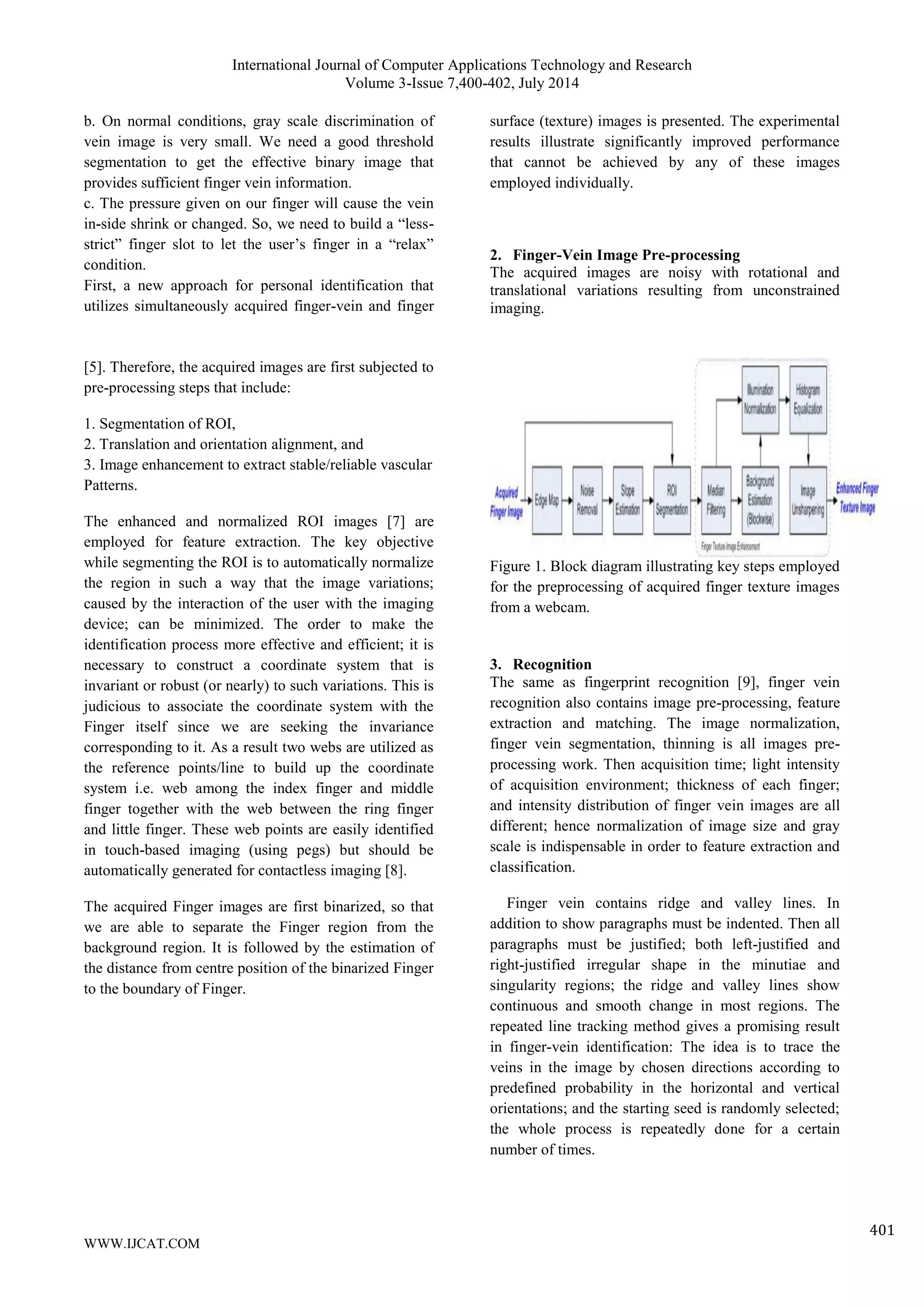 Finger Vein Detection using Gabor Filter, Segmentation and Matched Filter | PDF