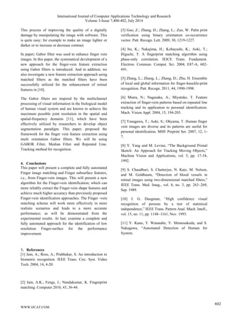 Finger Vein Detection using Gabor Filter, Segmentation and Matched Filter | PDF