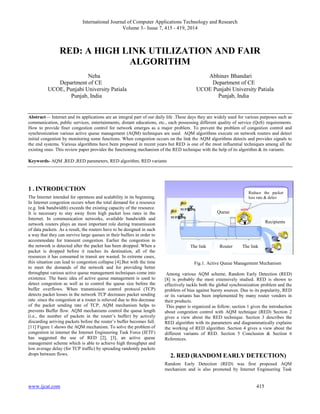 RED: A HIGH LINK UTILIZATION AND FAIR ALGORITHM | PDF | Computer Networking | Computing