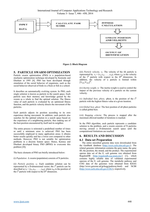 Particle Swarm Optimization for Gene cluster Identification | PDF