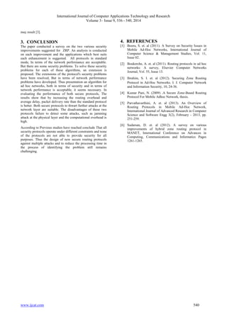 Security improvements Zone Routing Protocol in Mobile Ad Hoc Network | PDF