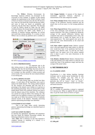 Comparative Study of Diabetic Patient Data’s Using Classification Algorithm in WEKA Tool | PDF