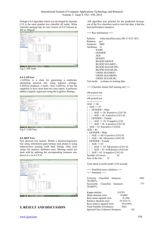 Comparative Study of Diabetic Patient Data’s Using Classification Algorithm in WEKA Tool | PDF