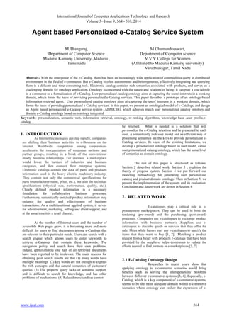 Agent based Personalized e-Catalog Service System | PDF