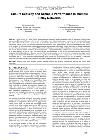 Ensure Security and Scalable Performance in Multiple Relay Networks | PDF