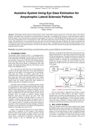 Assistive System Using Eye Gaze Estimation for Amyotrophic Lateral Sclerosis Patients | PDF