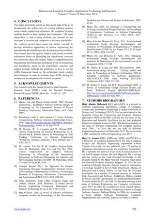 Reverse Engineering for Documenting Software Architectures, a ...