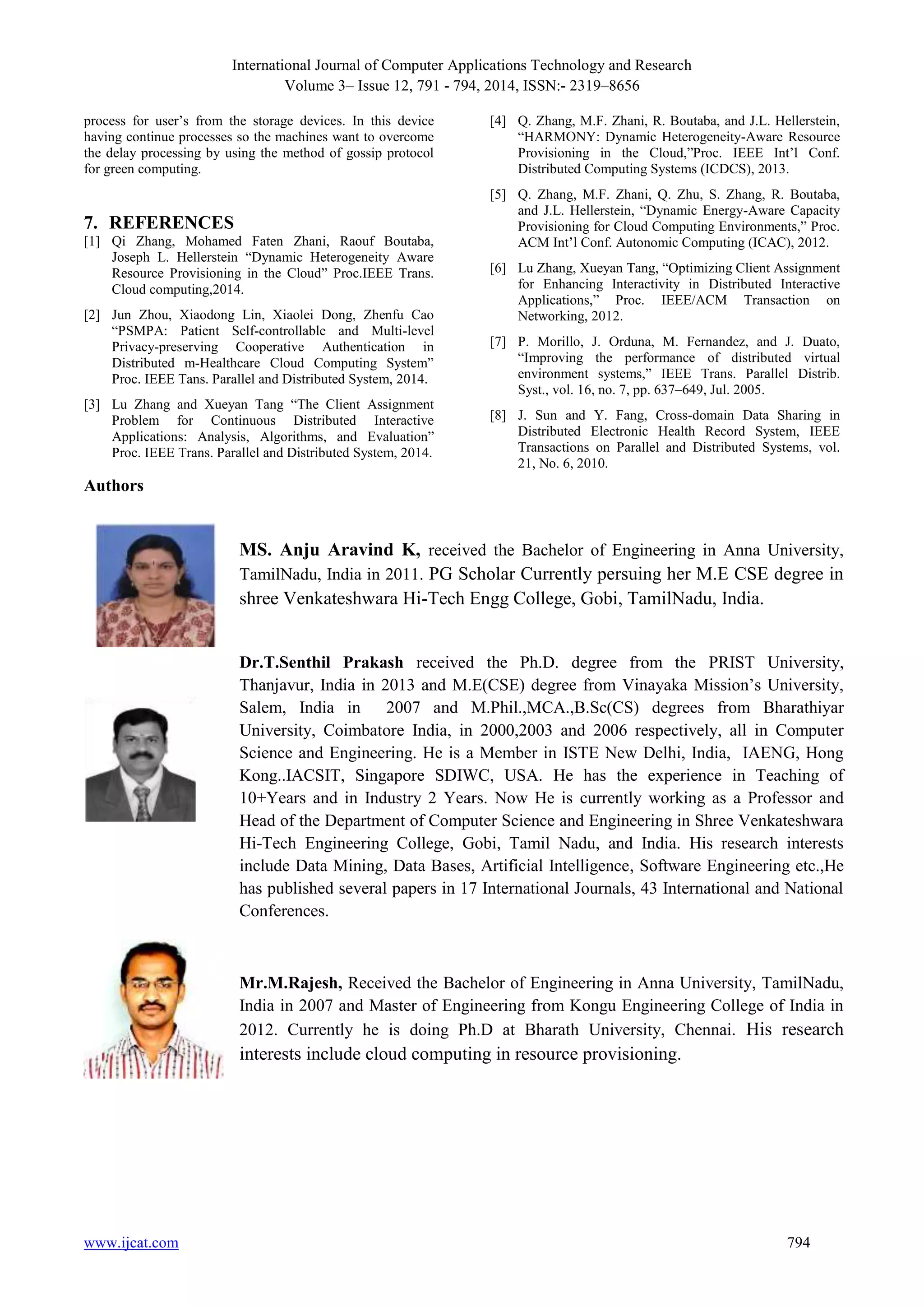 Dynamic Resource Provisioning with Authentication in Distributed Database | PDF | Cloud ...