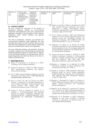 Performance Prediction of Service-Oriented Architecture - A survey | PDF