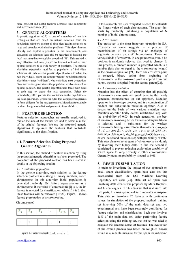 Spam filtering by using Genetic based Feature Selection | PDF