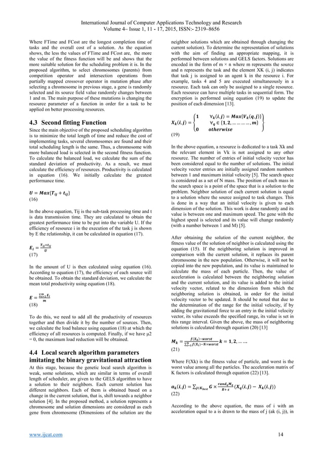 Proposing a scheduling algorithm to balance the time and cost using a genetic algorithm | PDF