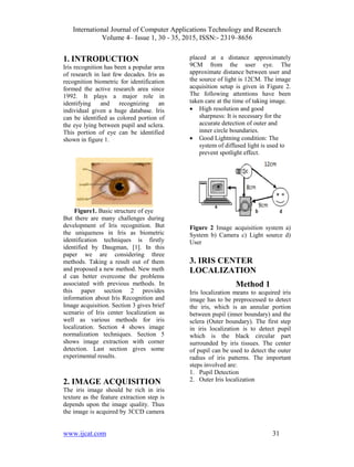 Iris Localization - a Biometric Approach Referring Daugman's Algorithm | PDF