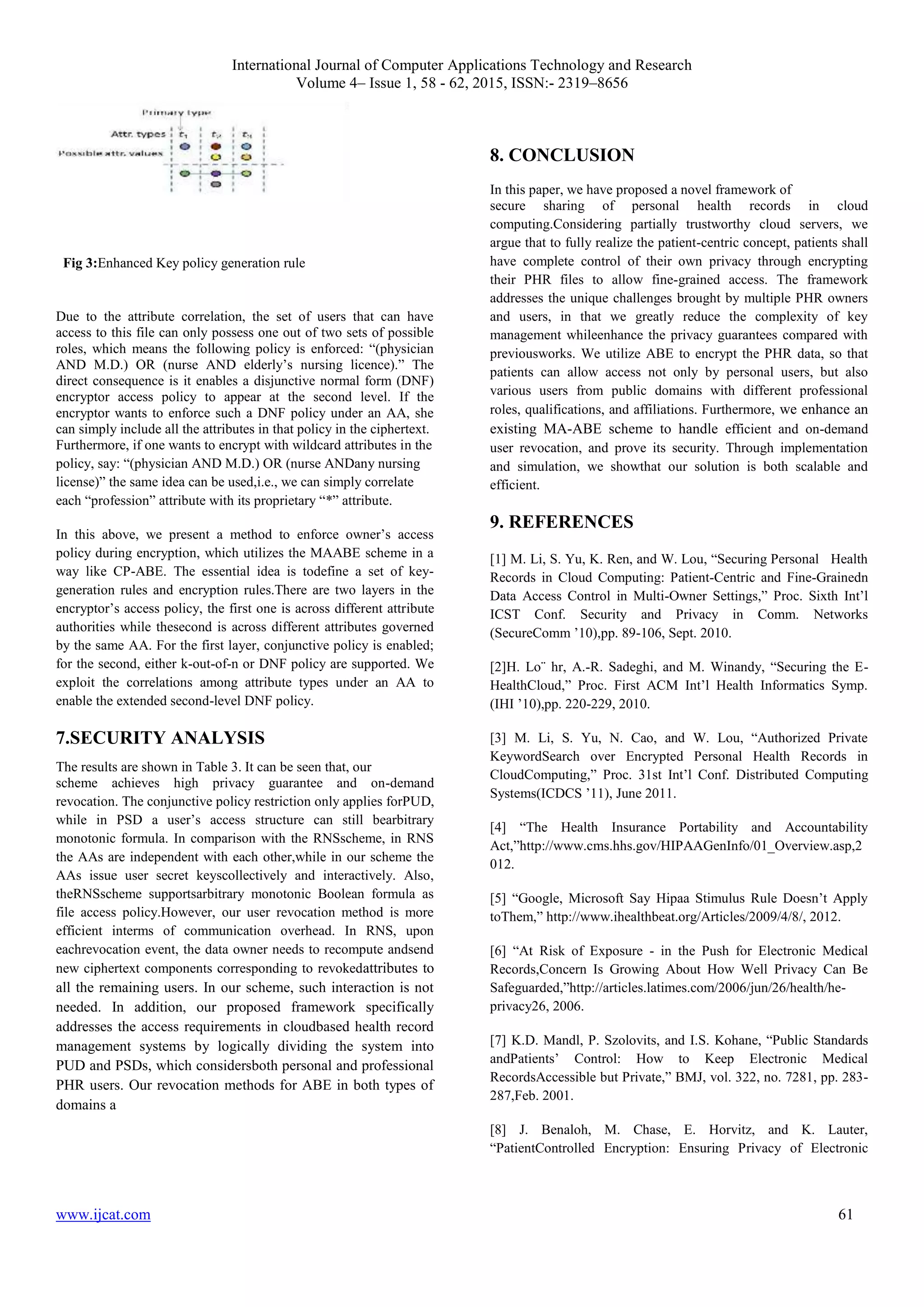 Secure Sharing of Personal Health Records in Cloud Computing using Encryption | PDF