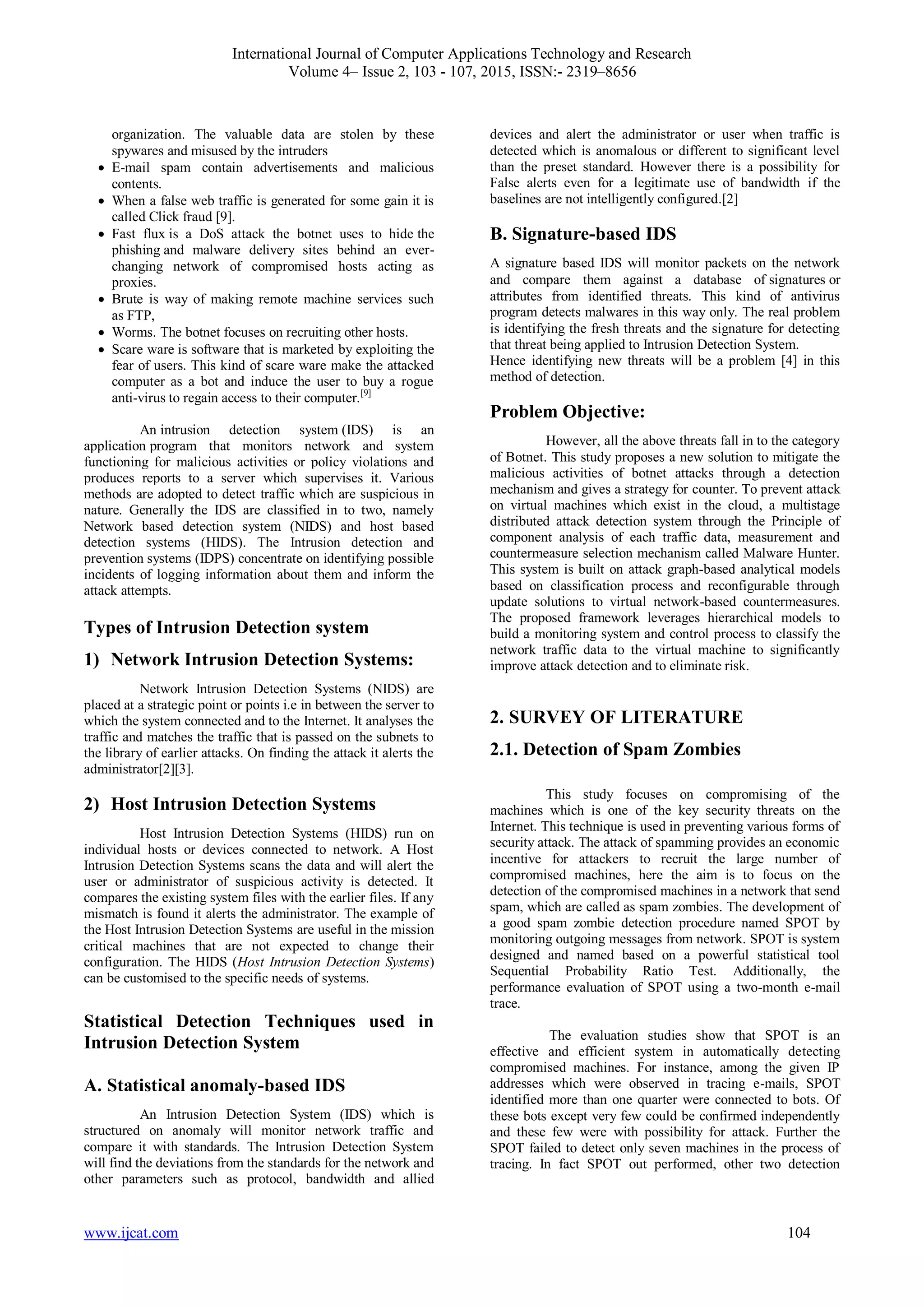 Malware Hunter: Building an Intrusion Detection System (IDS) to Neutralize Botnet Attacks | PDF