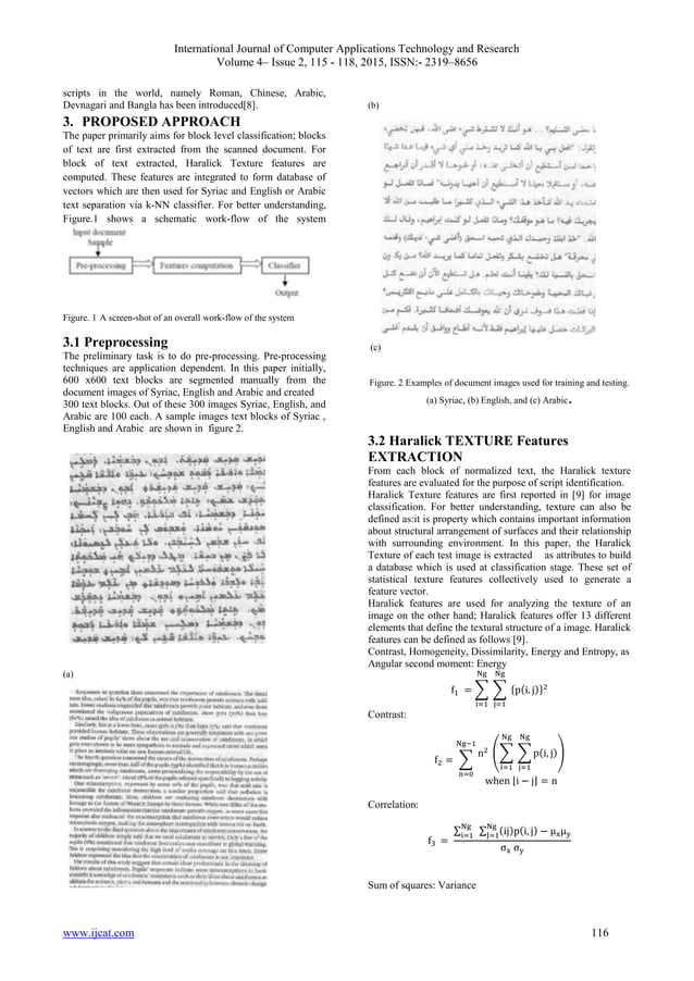 Haralick Texture Features based Syriac(Assyrian) and English or Arabic ...