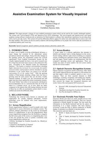Assistive Examination System for Visually Impaired | PDF