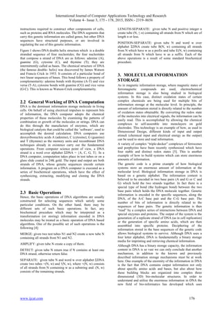 A Study on DNA based Computation and Memory Devices | PDF