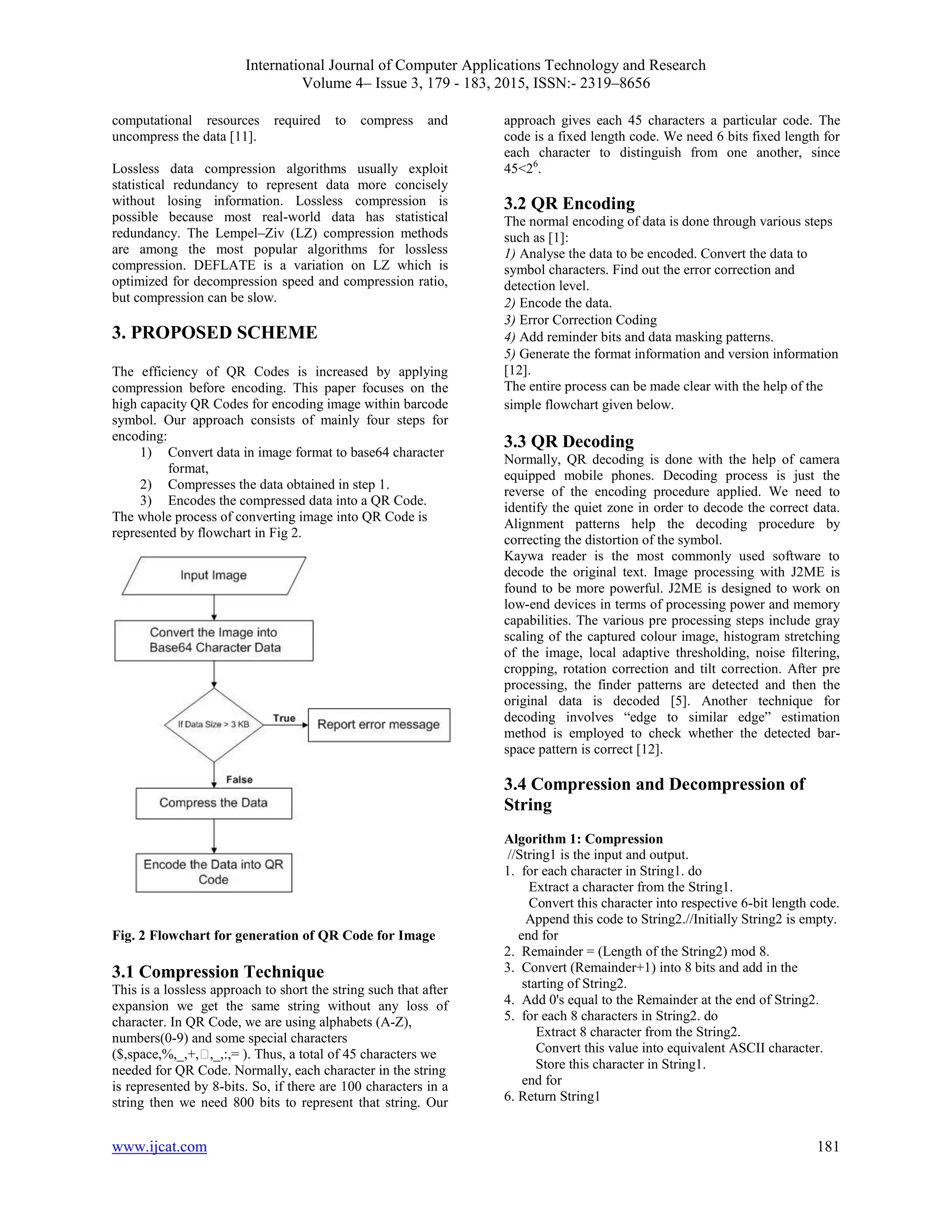 Implementation of 2D Optimal Barcode (QR Code) for Images | PDF