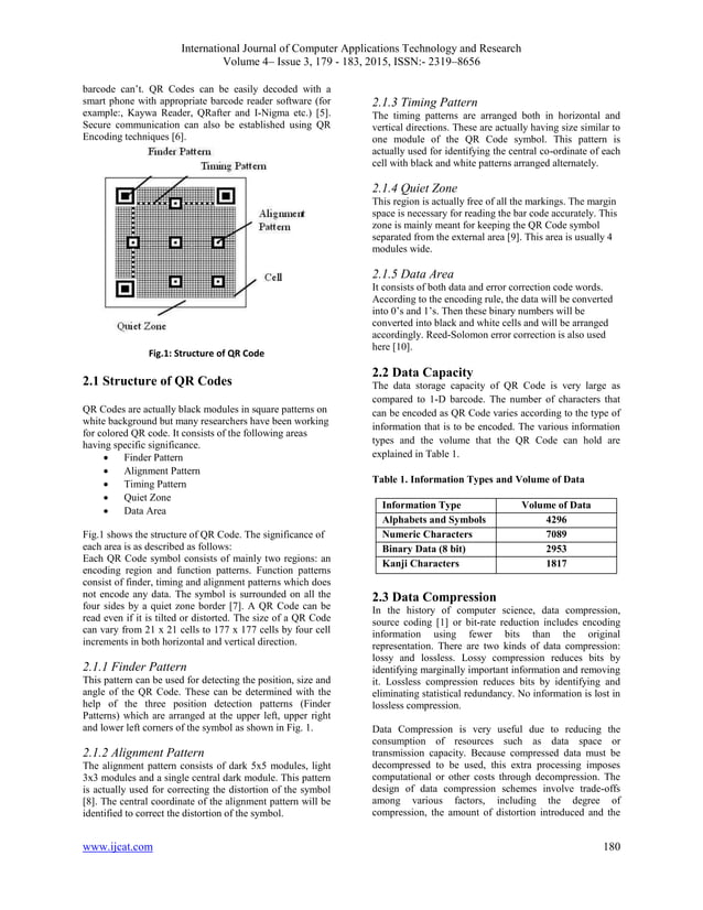 Implementation of 2D Optimal Barcode (QR Code) for Images | PDF