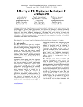 A Survey of File Replication Techniques In Grid Systems | PDF