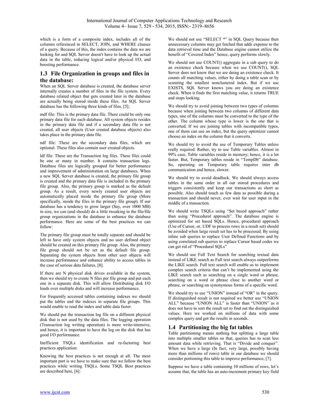 A Review of Data Access Optimization Techniques in a Distributed Database Management System | PDF