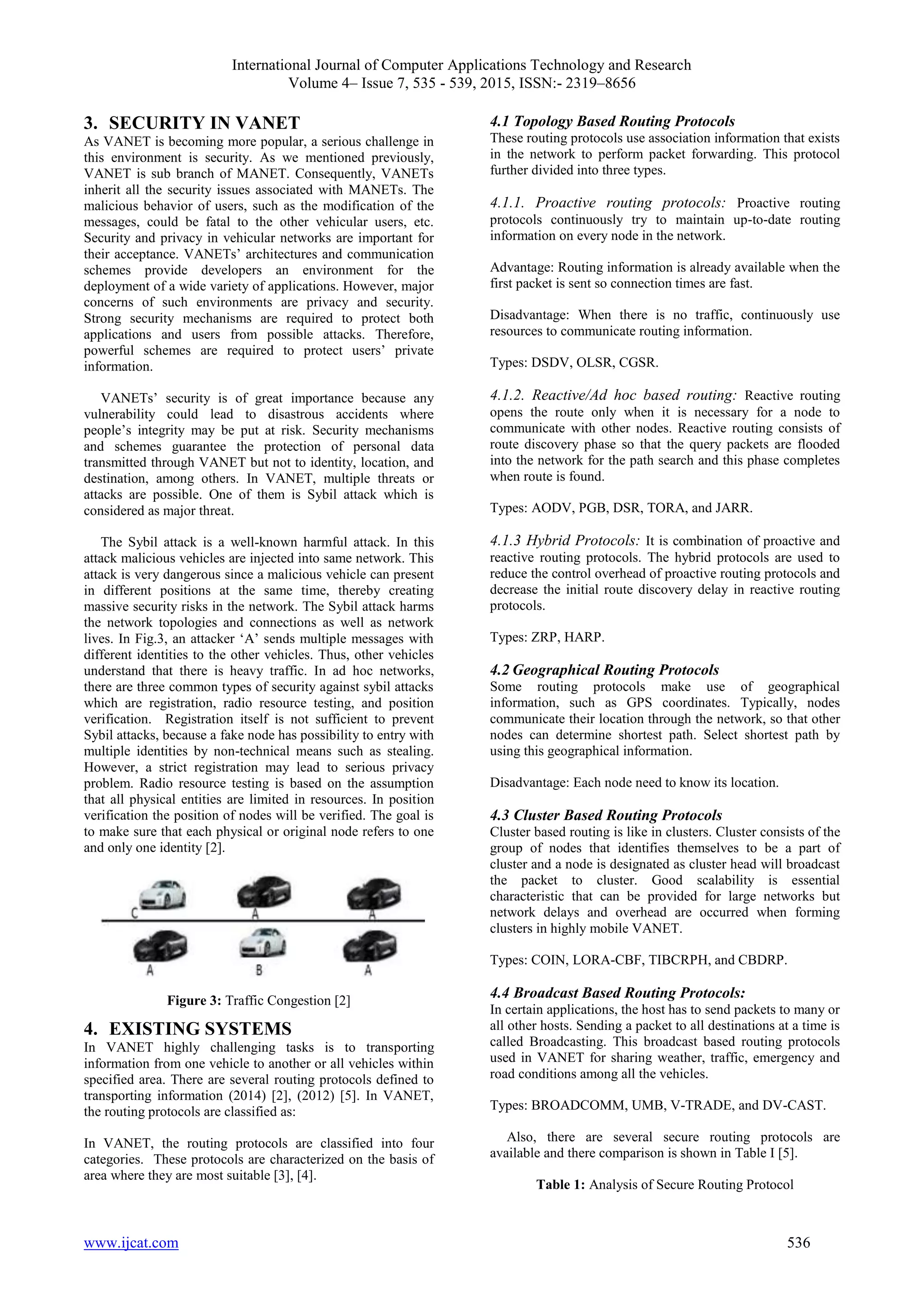 VANET Security against Sybil Attack by Using New SRAN Routing Protocol | PDF | Information and ...