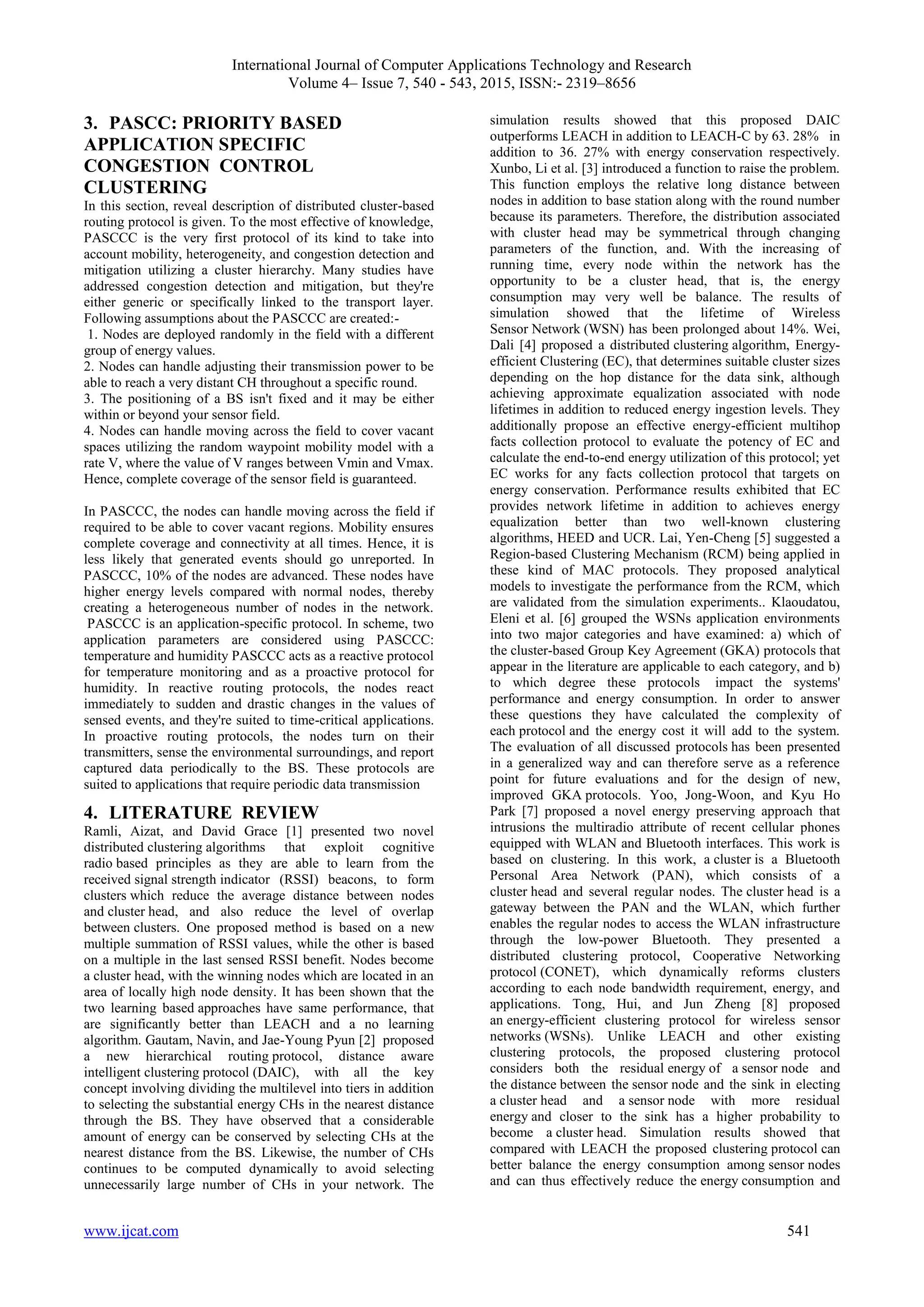 Congestion Control Clustering A Review Paper Pdf