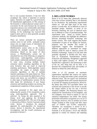 Evaluation of Iris Recognition System on Multiple Feature Extraction Algorithms and its ...