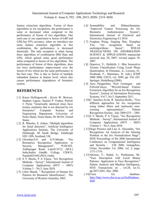 Evaluation of Iris Recognition System on Multiple Feature Extraction Algorithms and its ...