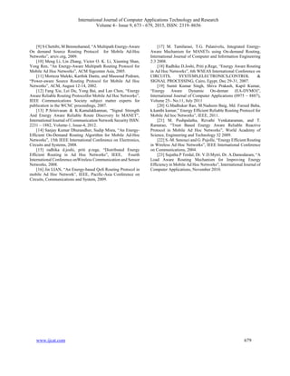 A Survey of Existing Mechanisms in Energy-Aware Routing In MANETs | PDF