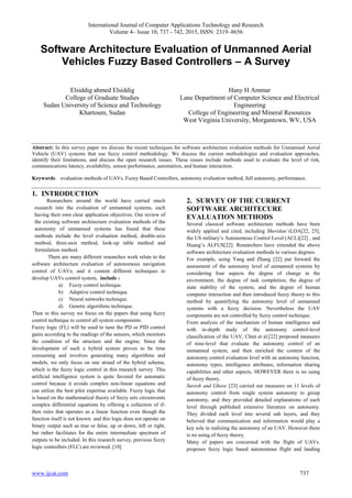 Software Architecture Evaluation of Unmanned Aerial Vehicles Fuzzy ...