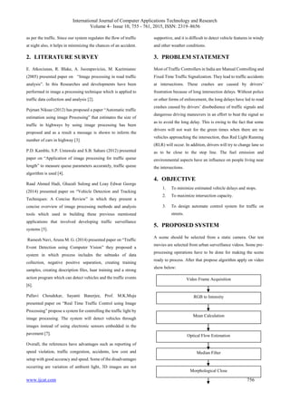 Traffic Light Controller System using Optical Flow Estimation | PDF