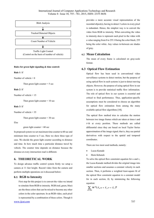 Traffic Light Controller System using Optical Flow Estimation | PDF
