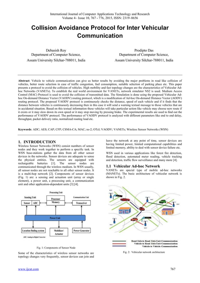 Collision Avoidance Protocol for Inter Vehicular Communication | PDF