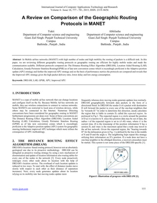 A Review on Comparison of the Geographic Routing Protocols in MANET | PDF