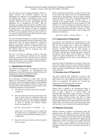 Fingerprint Image Compression using Sparse Representation and Enhancement with Wiener2 Filter | PDF