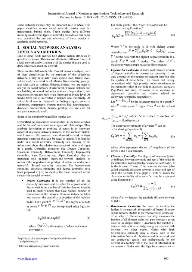 The Mathematics of Social Network Analysis: Metrics for Academic Social Networks | PDF