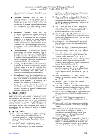 The Mathematics of Social Network Analysis: Metrics for Academic Social ...