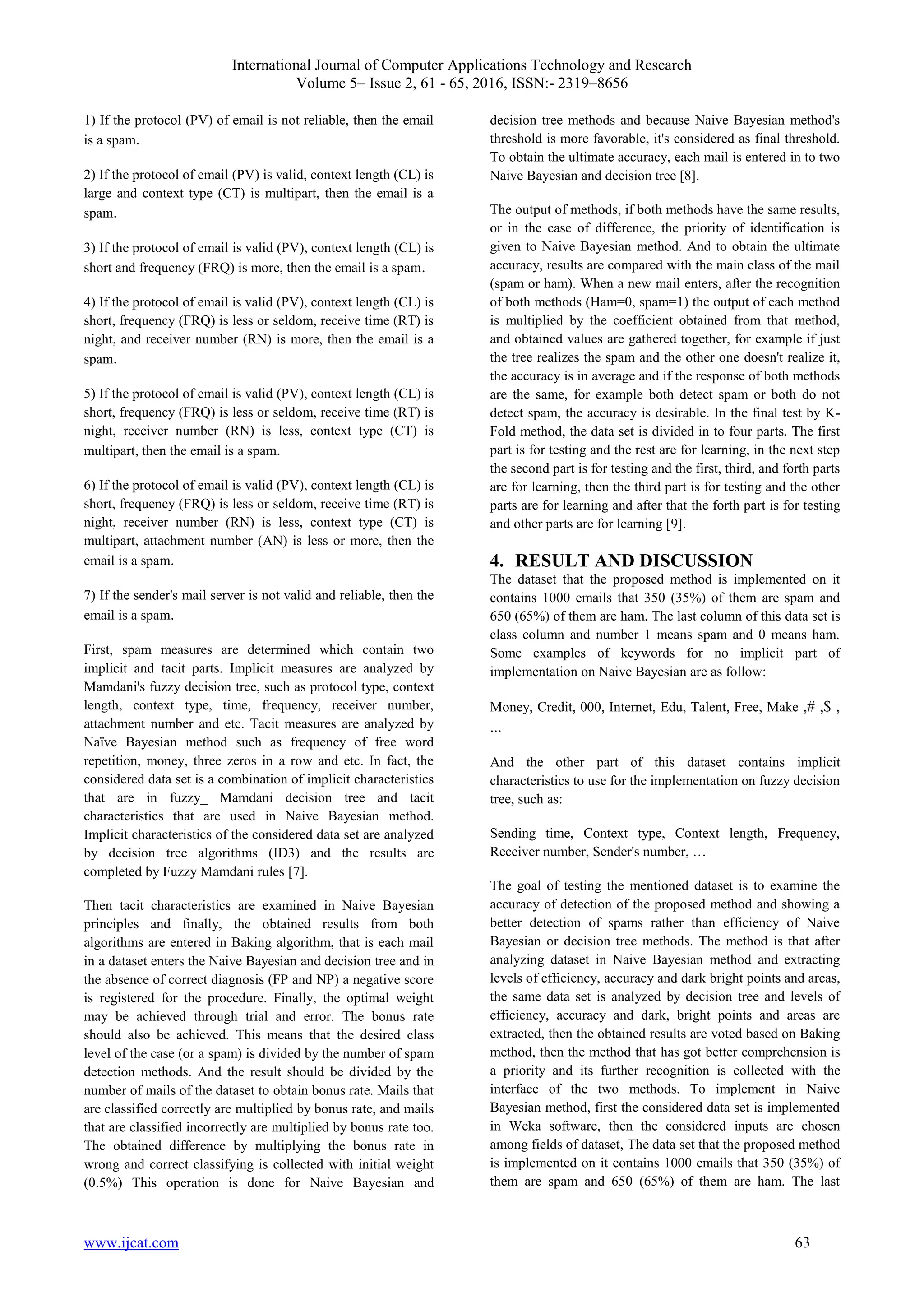 Identifying Valid Email Spam Emails Using Decision Tree | PDF