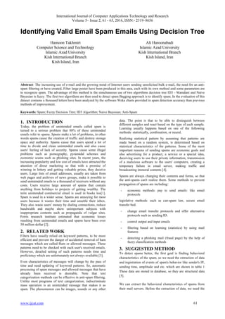Identifying Valid Email Spam Emails Using Decision Tree | PDF