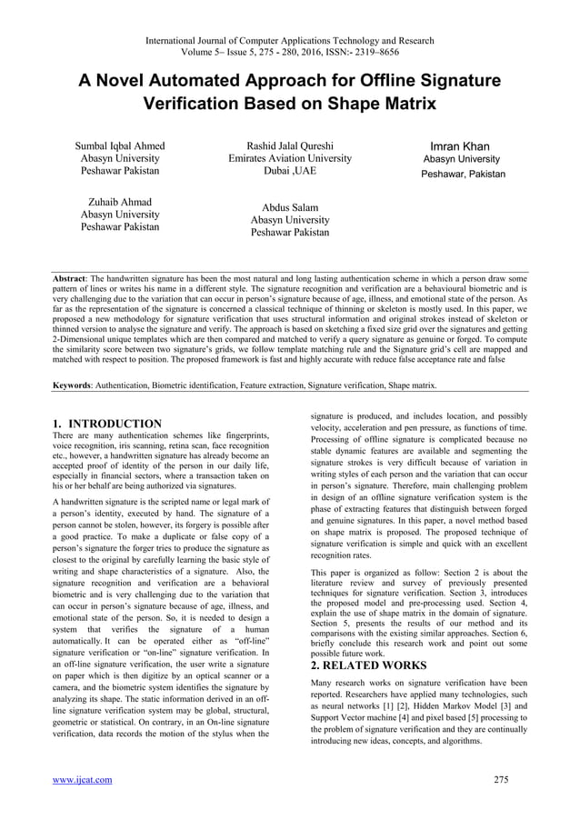 A Novel Automated Approach For Offline Signature Verification Based On