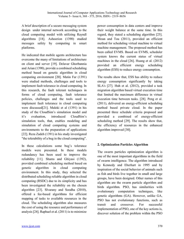 Providing A Multi Objective Scheduling Tasks By Using Pso Algorithm For Cost Management In Cloud