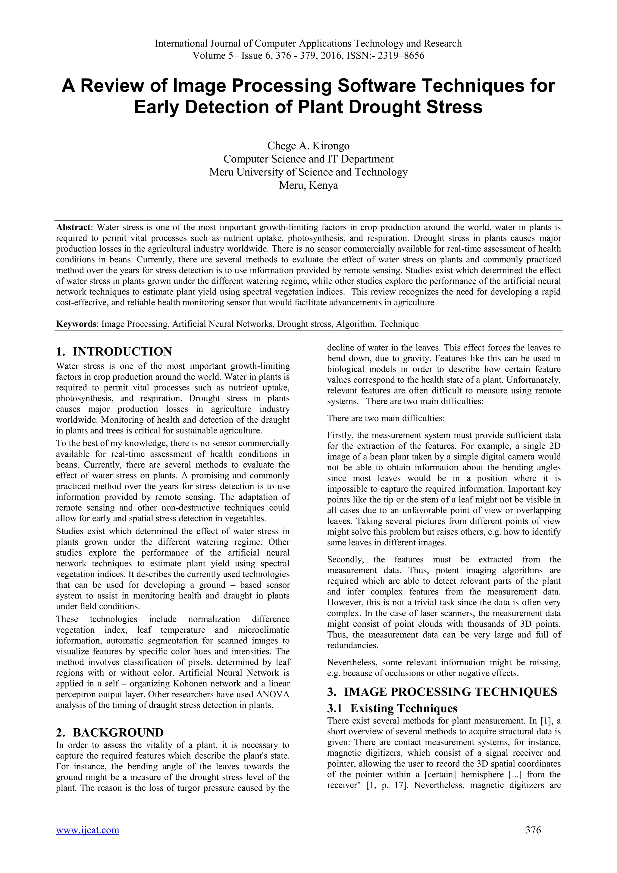 A Review of Image Processing Software Techniques for Early Detection of ...