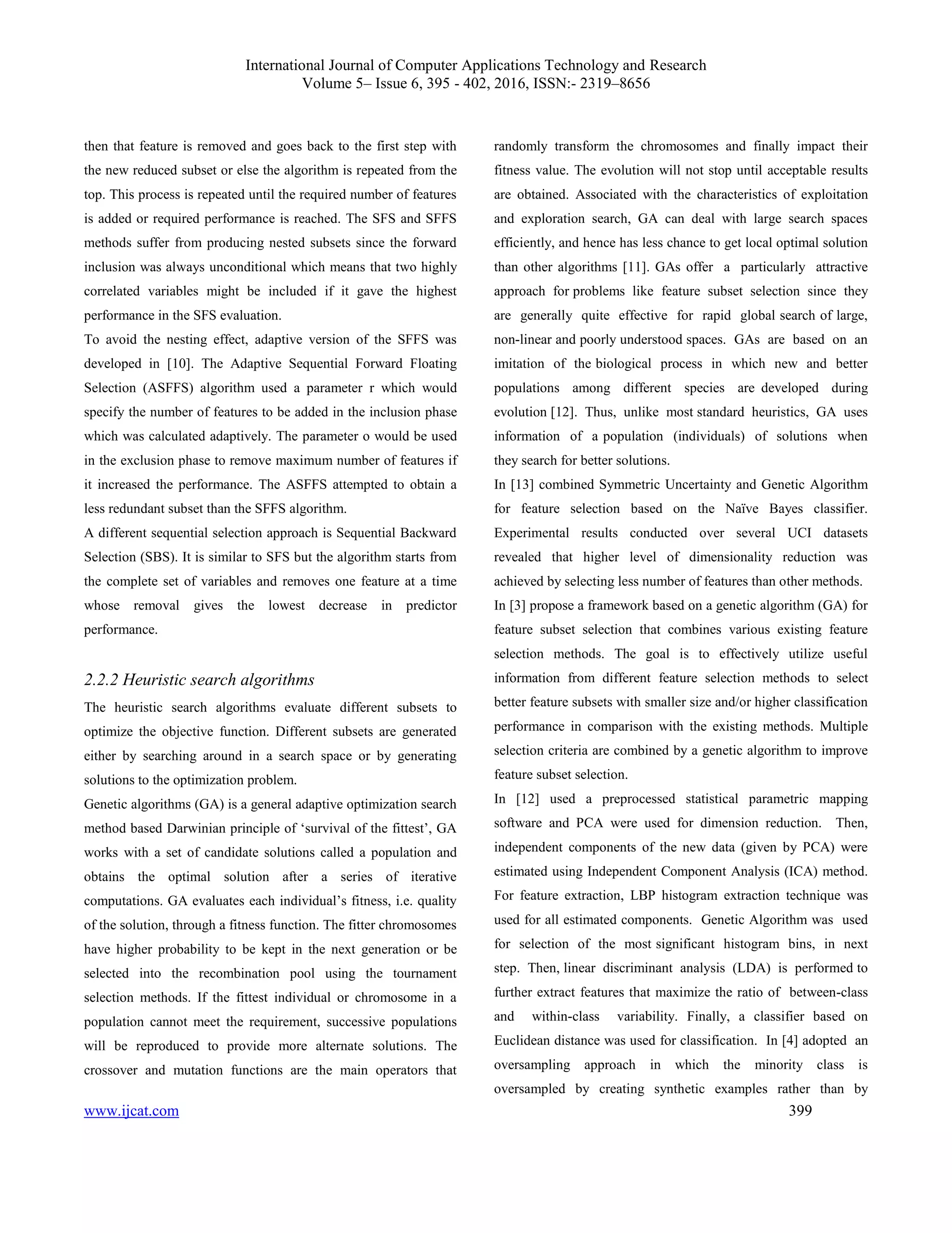 A Review On Feature Selection Methods For Classification Tasks Pdf