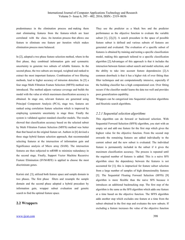 A Review On Feature Selection Methods For Classification Tasks Pdf Artificial Intelligence