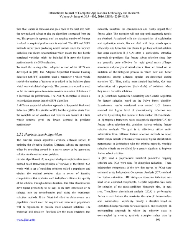 A Review on Feature Selection Methods For Classification Tasks | PDF | Artificial Intelligence ...