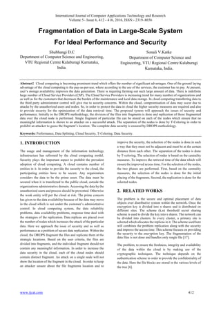 Fragmentation of Data in Large-Scale System For Ideal Performance and Security | PDF | Cloud ...