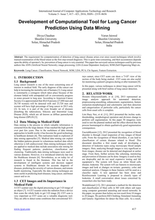 Development of Computational Tool for Lung Cancer Prediction Using Data ...