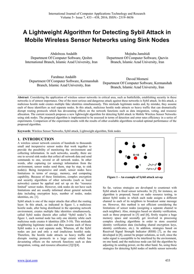 A Lightweight Algorithm For Detecting Sybil Attack In Mobile Wireless Sensor Networks Using Sink