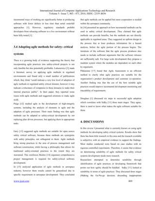 Suitability of Agile Methods for Safety-Critical Systems Development: A Survey of Literature | PDF